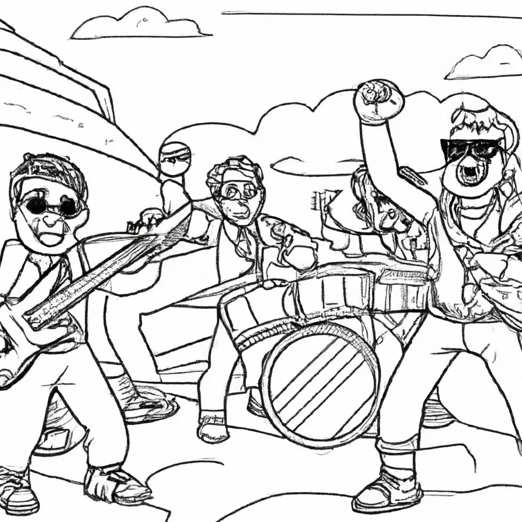 Desenhos de Banda de Rock para Imprimir e Colorir