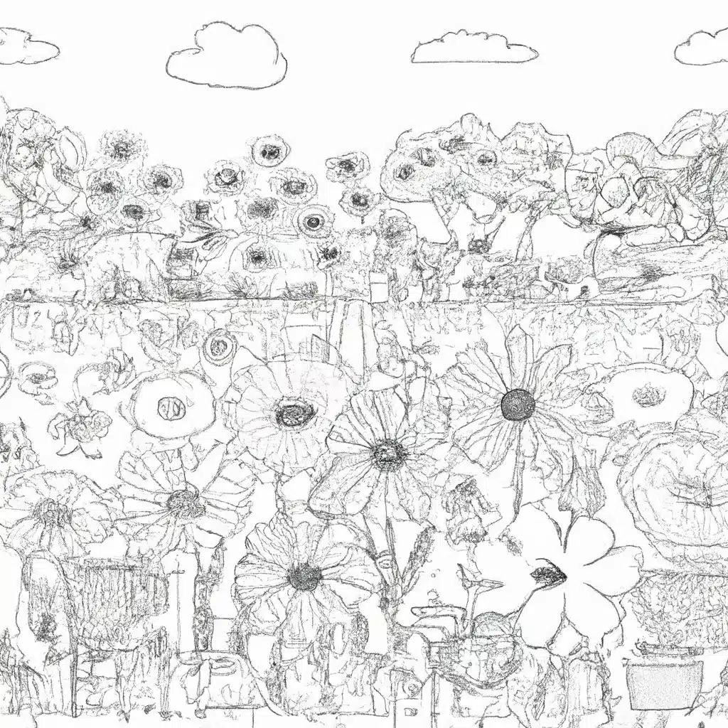 7 Desenhos de Campo Florido para Imprimir e Colorir