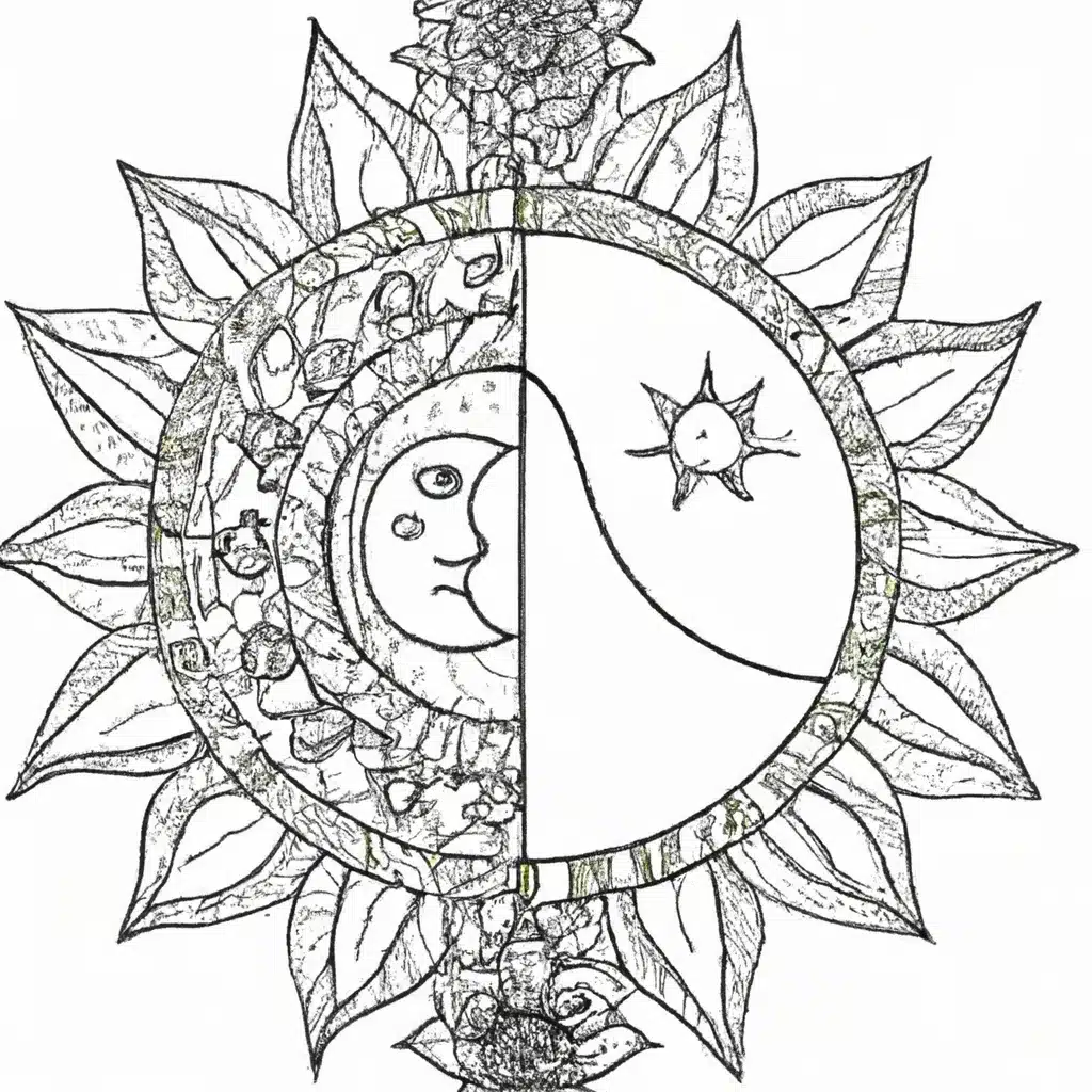 Criatividade com Mandala de Sol e Lua para Colorir