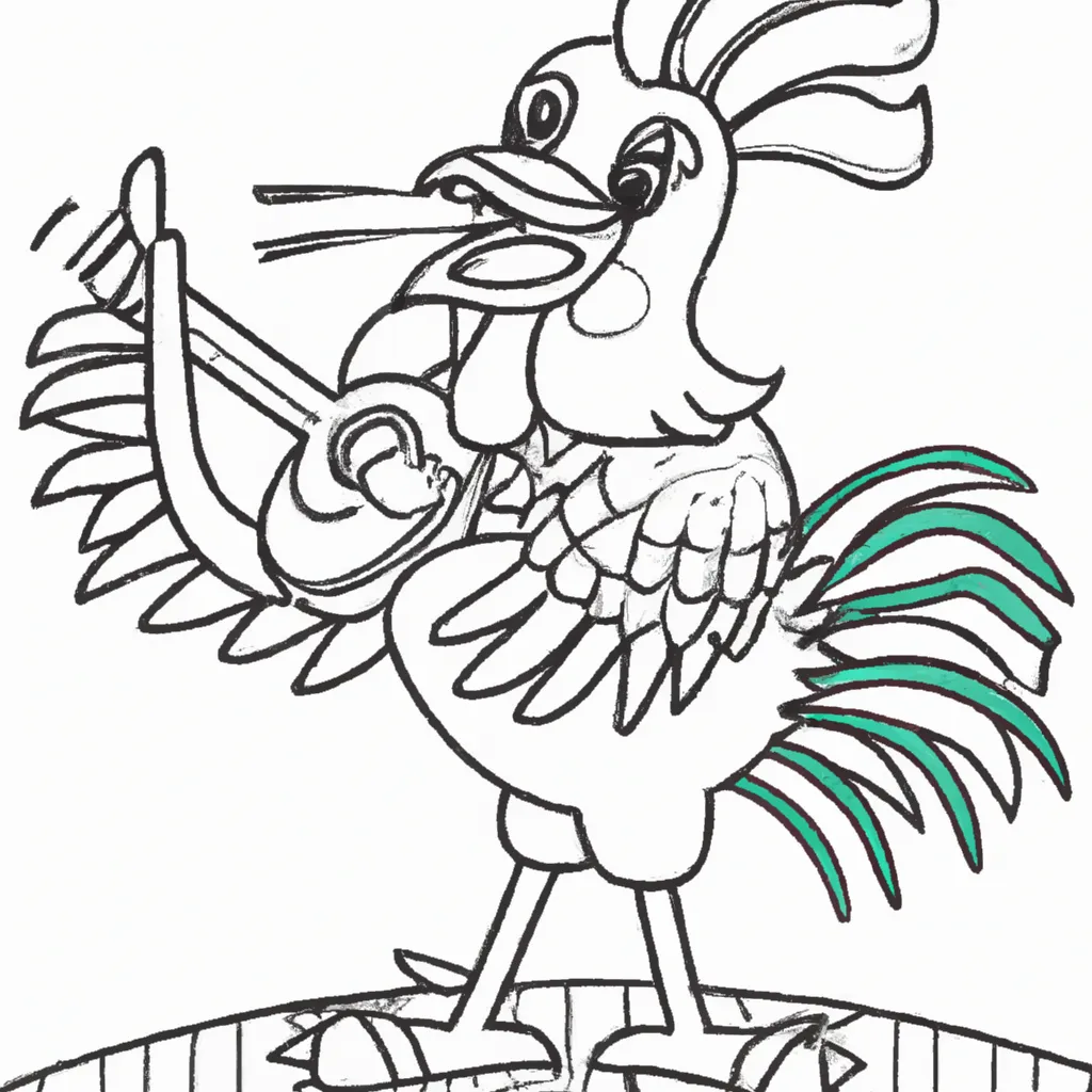 7 Desenhos de Galo Garnizé para Colorir e se Encantar