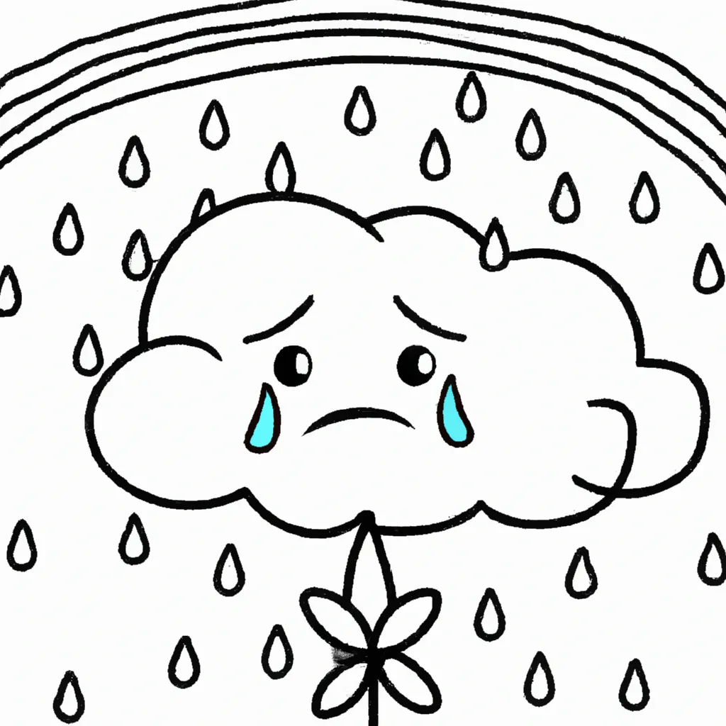 10 Desenhos de Nuvenzinhas Tristes para Imprimir e Colorir