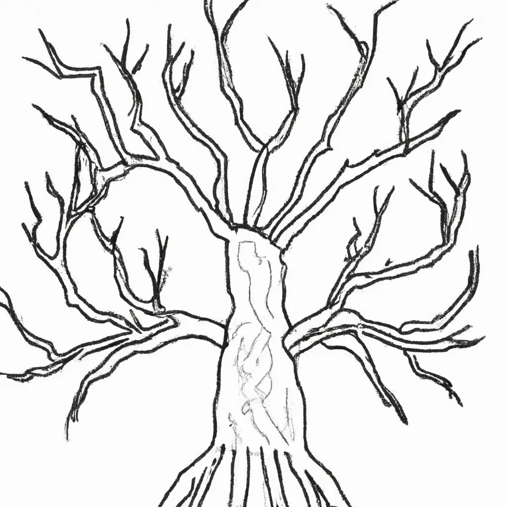 10 Desenhos de Árvore Seca para Imprimir e Colorir.