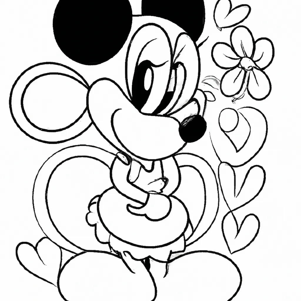 10 Desenhos de Minnie Apaixonada para Imprimir e Colorir