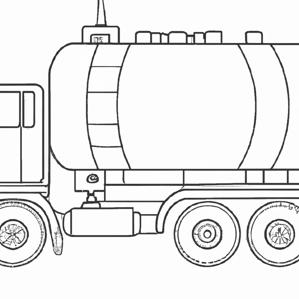 7 Desenhos de Caminhão Tanque para Imprimir e Colorir