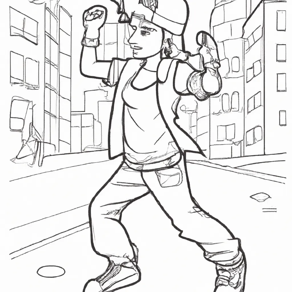 10 Desenhos de Street Dance para Imprimir e Colorir.