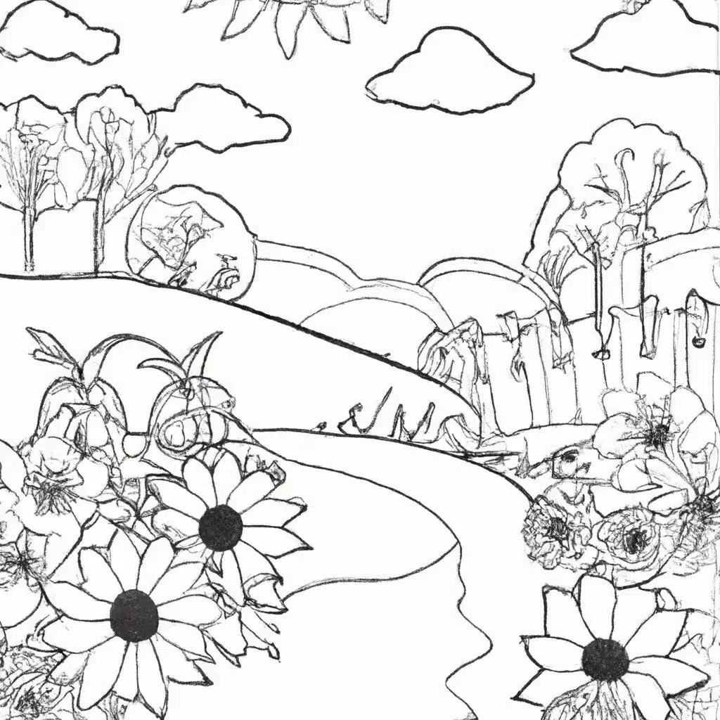 Natureza com 10 Desenhos de Flores para Imprimir e Colorir