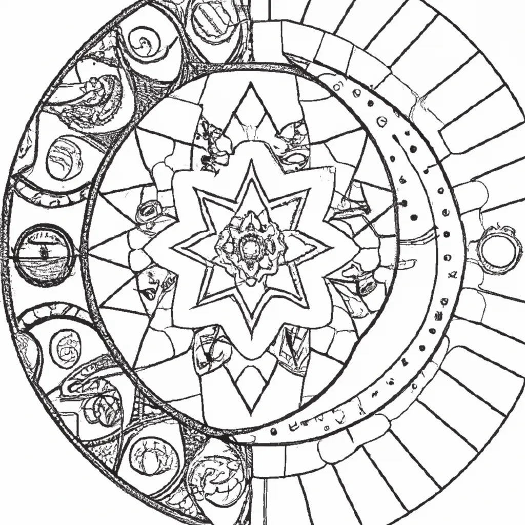 Criatividade com Mandala de Sol e Lua para Colorir