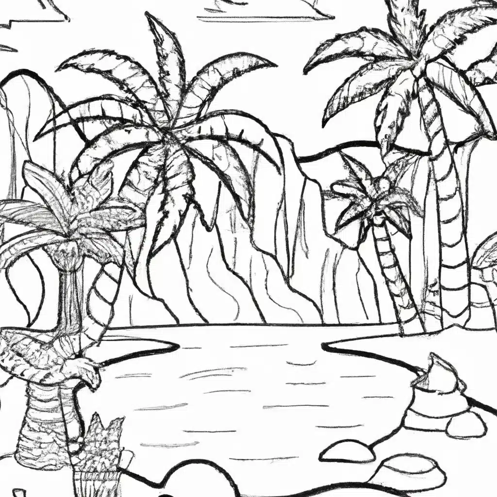 Beleza do Oasis em 10 Desenhos para Imprimir e Colorir!