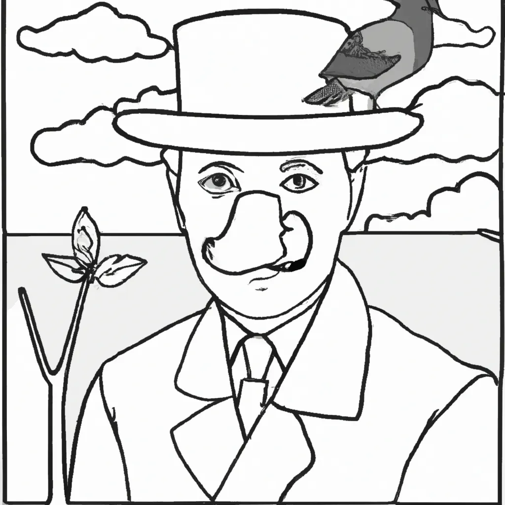 10 Desenhos de Rene Magritte para Imprimir e Colorir