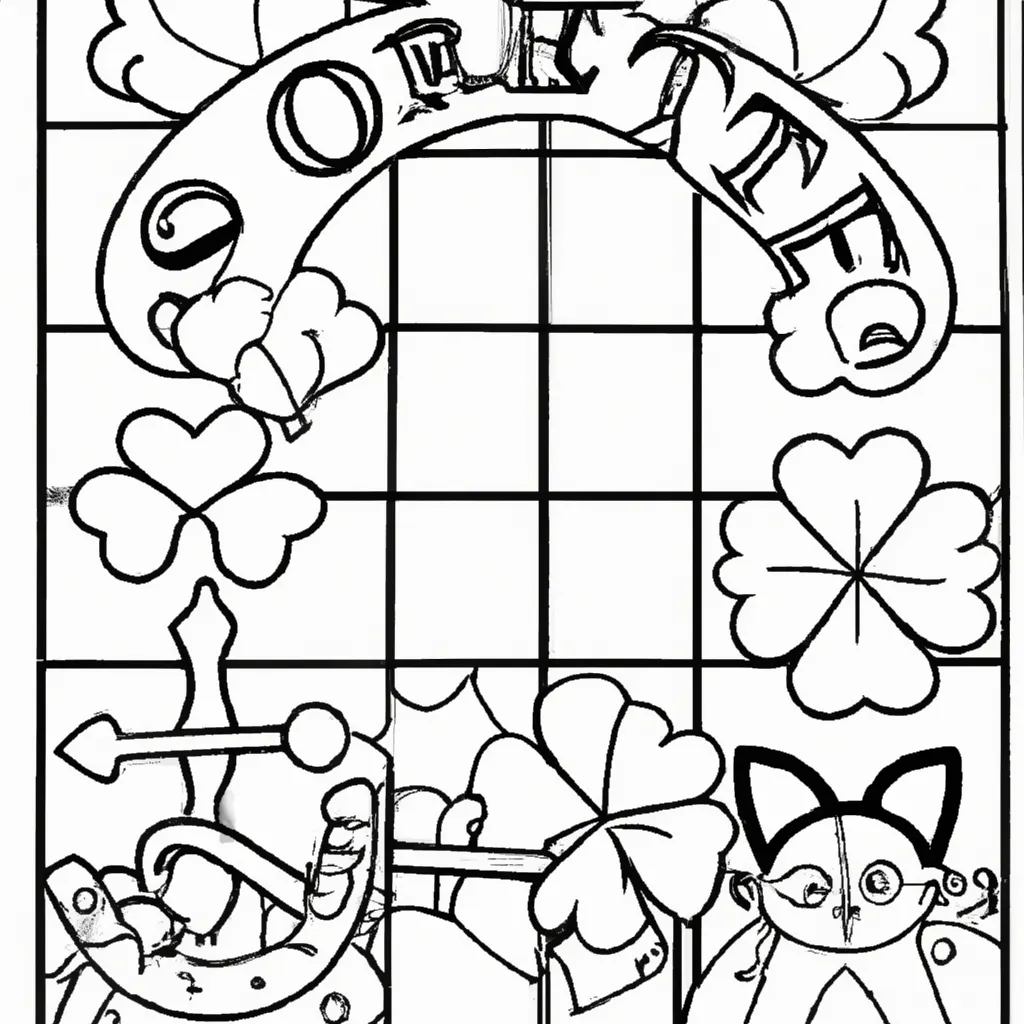 Sete Desenhos de Sorte para Imprimir e Colorir