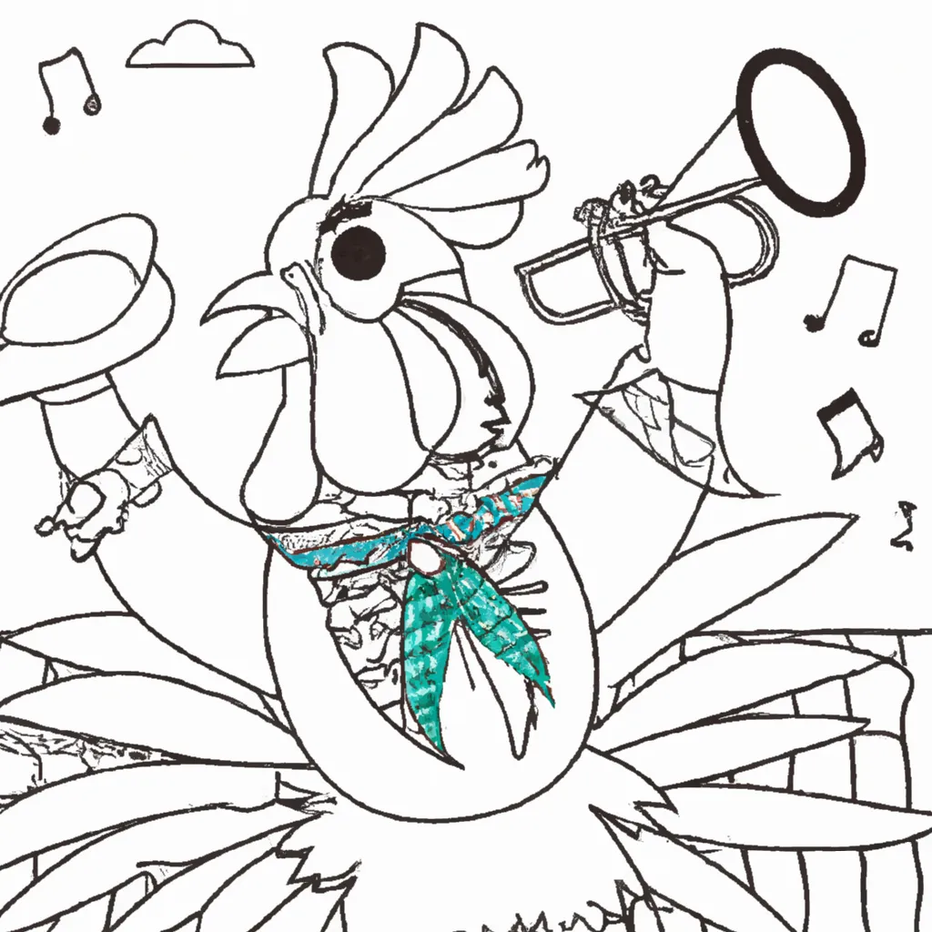 7 Desenhos de Galo Garnizé para Colorir e se Encantar