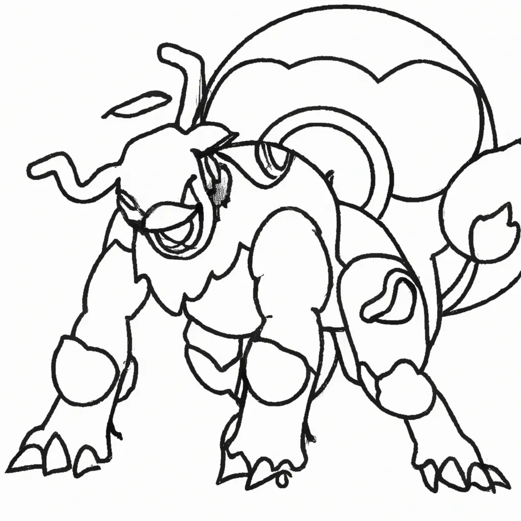 Explore a Fúria Lendária de Heatran: Desenhos para Imprimir e Colorir