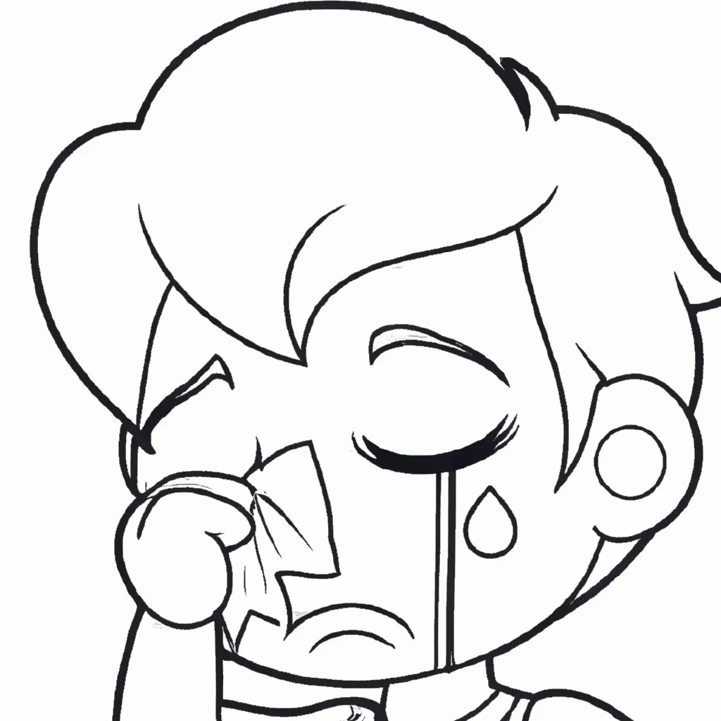 10 Desenhos de Menino Chorando para Imprimir e Colorir