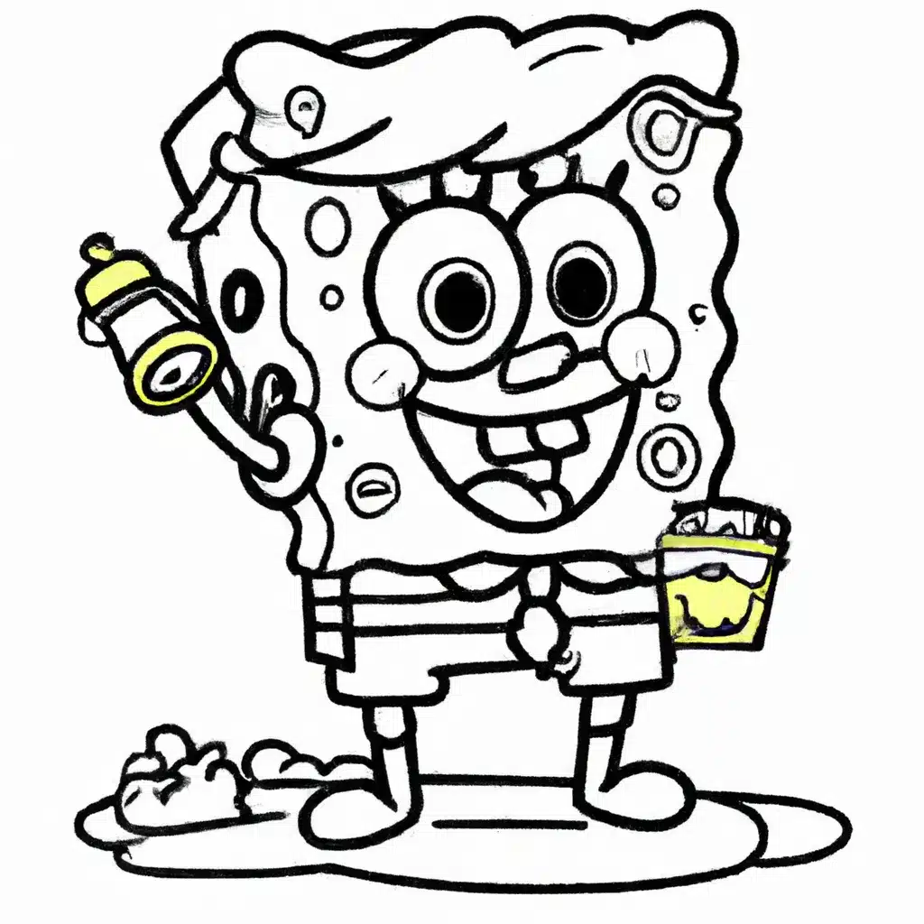 Aventuras do Bob Esponja Bebê para Colorir!