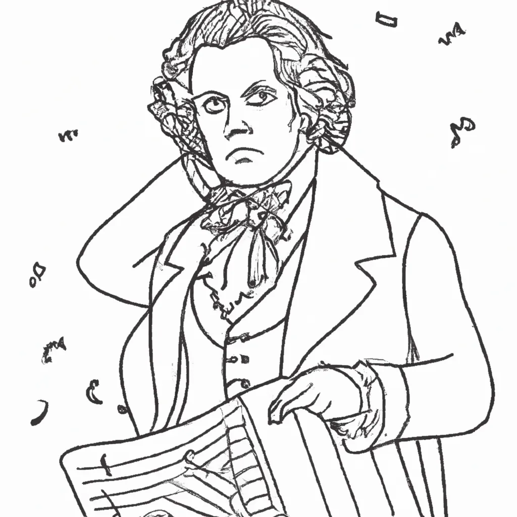 10 Desenhos de Beethoven para Imprimir e Colorir