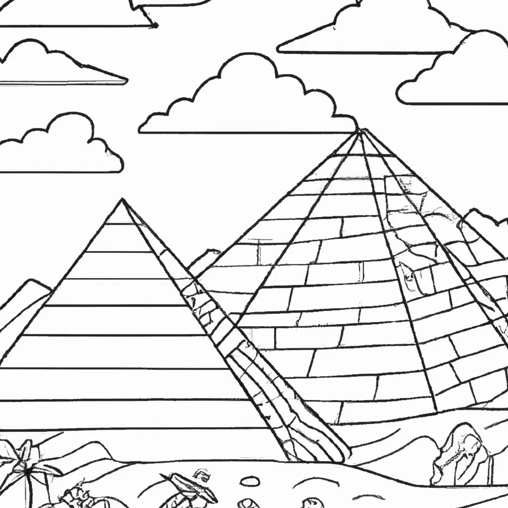 Maravilhas das Pirâmides de Gizé: Desenhos para Imprimir e Colorir