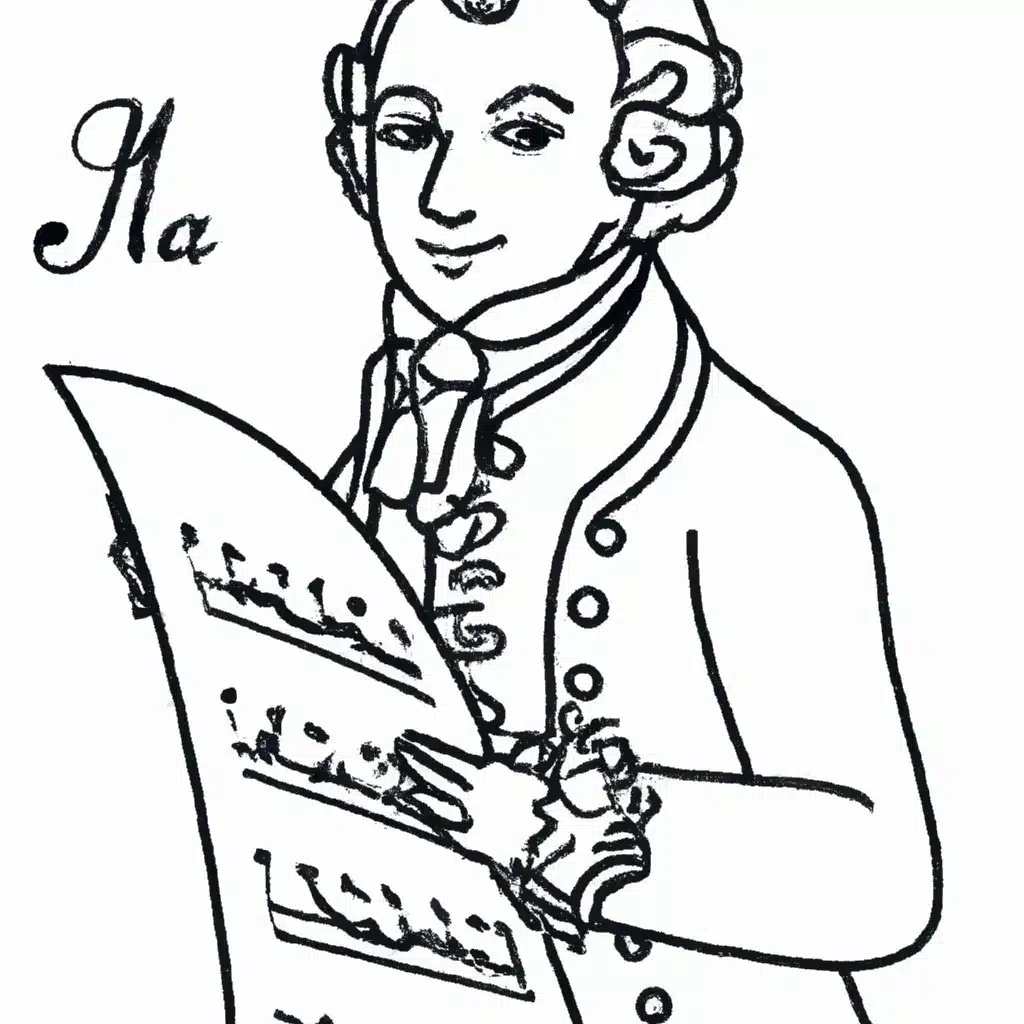 10 Desenhos de Mozart para Imprimir e Colorir