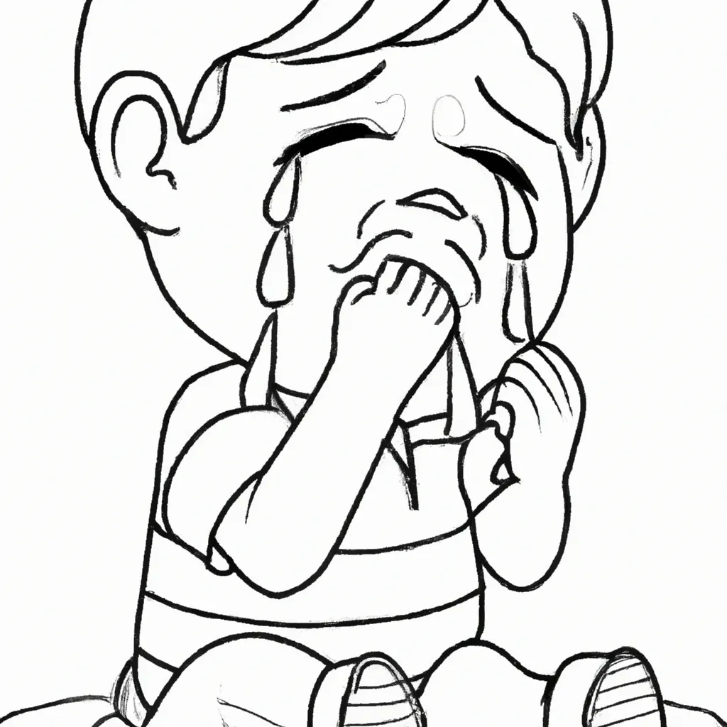 10 Desenhos de Menino Chorando para Imprimir e Colorir