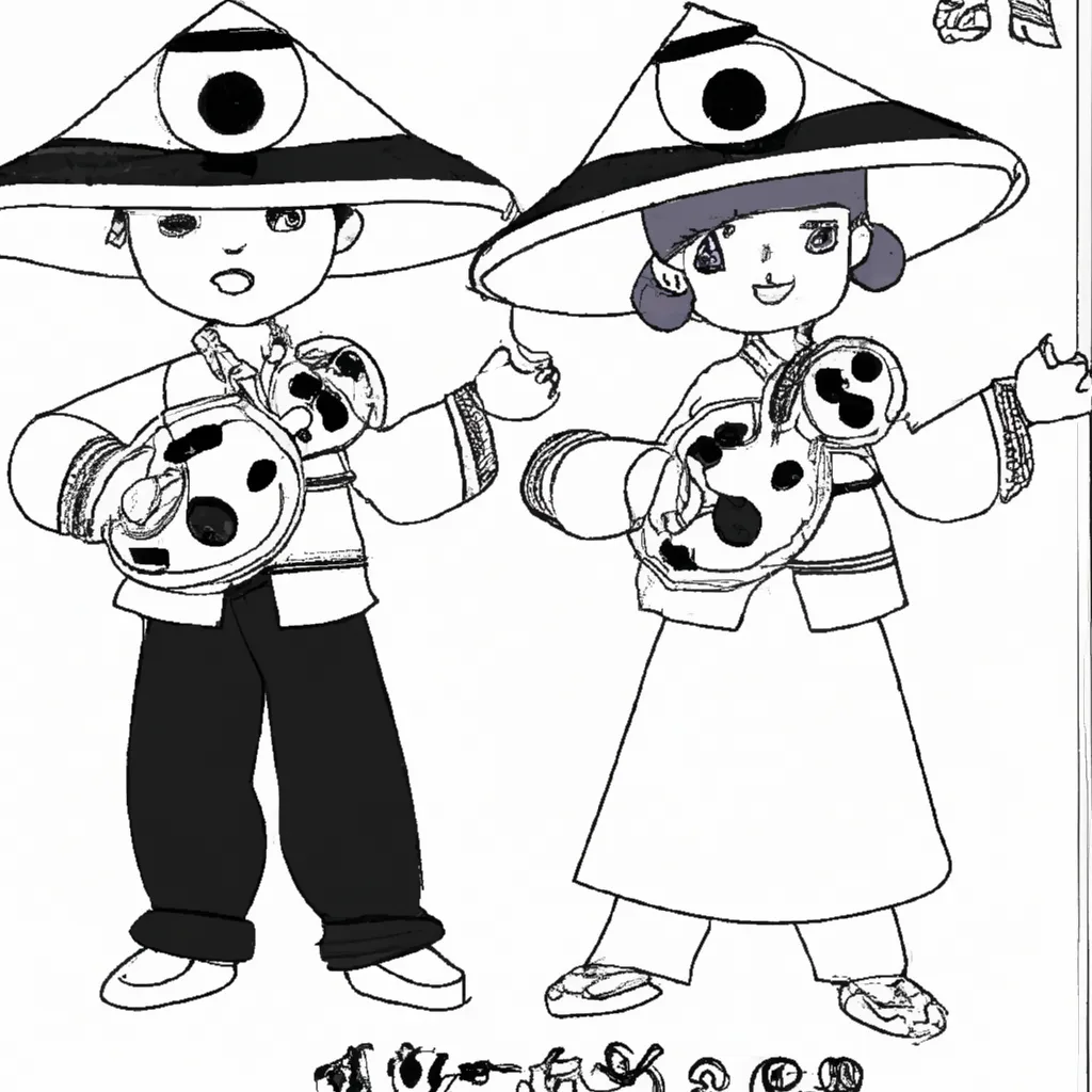 10 Desenhos de Coreanos para Imprimir e Colorir