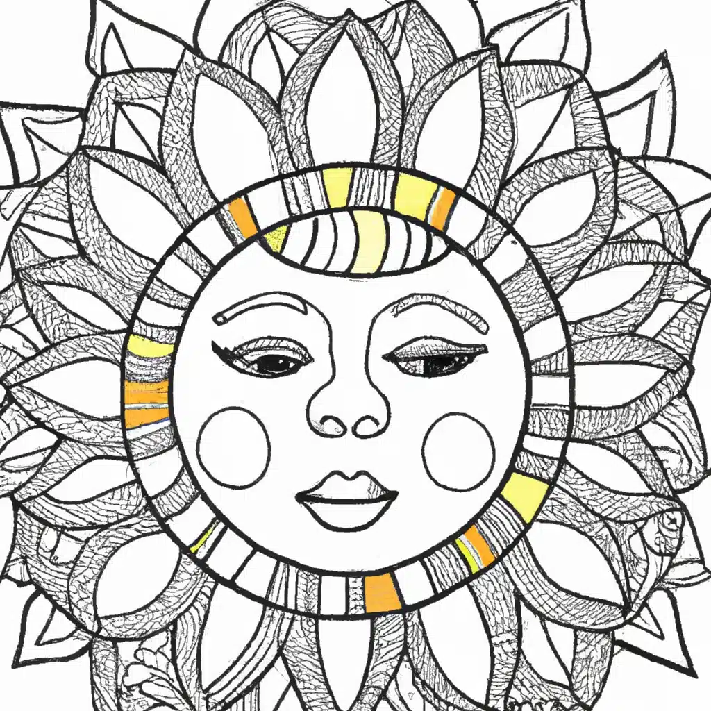 10 Desenhos de Sol Realista para Imprimir e Colorir