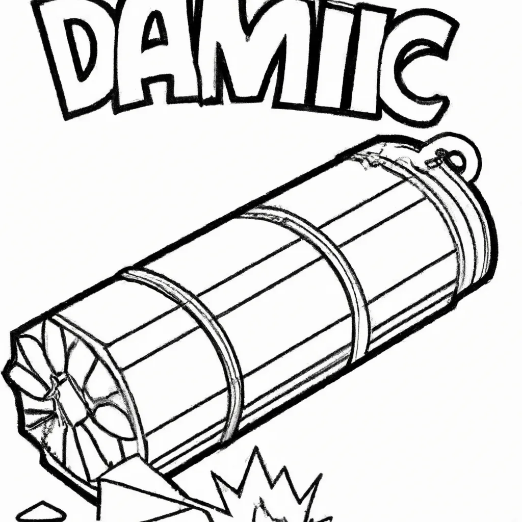 10 Desenhos Explosivos de Dinamite para Imprimir e Colorir