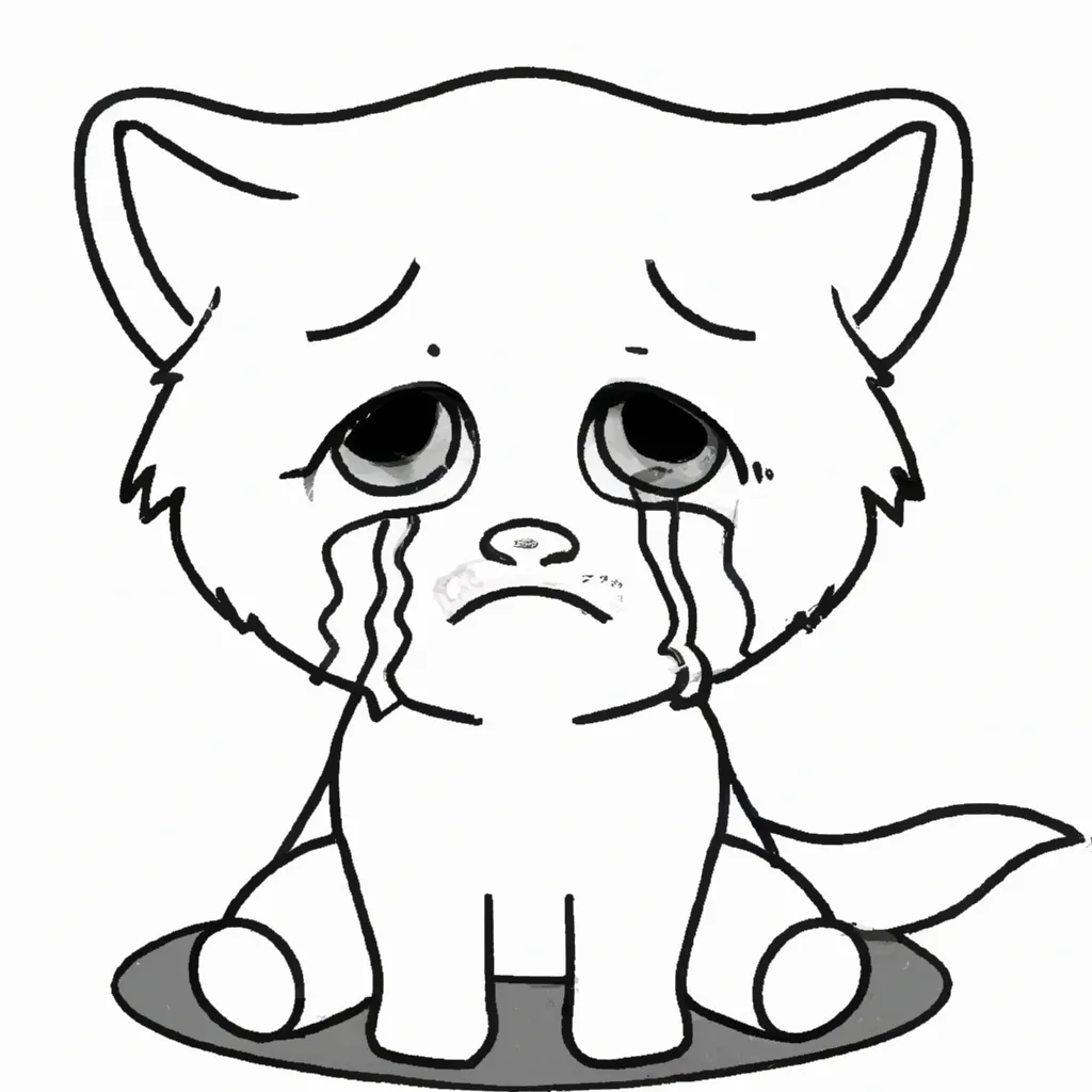 10 Lindos Desenhos de Gato Chorando para Imprimir e Colorir