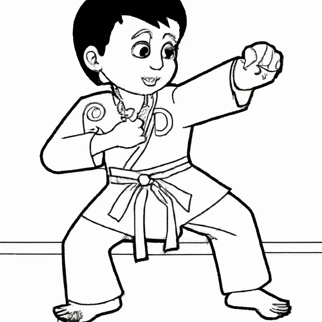 7 Desenhos Incríveis de Lutando Karatê para Imprimir e Colorir