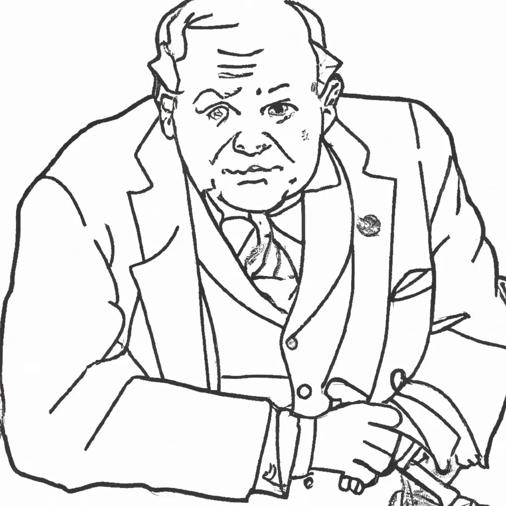 10 Incríveis Desenhos de Winston Churchill para Imprimir e Colorir!