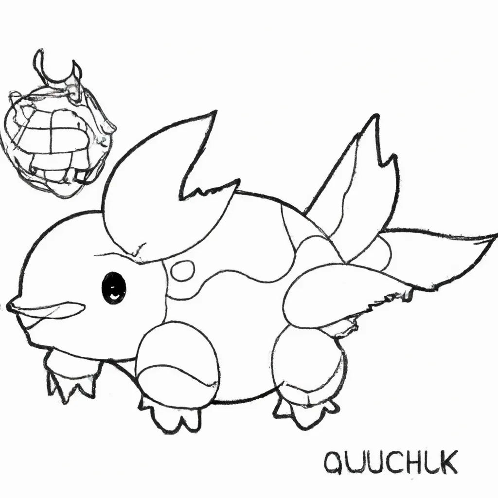 10 Desenhos de Quaxly Pokemon para Imprimir e Colorir