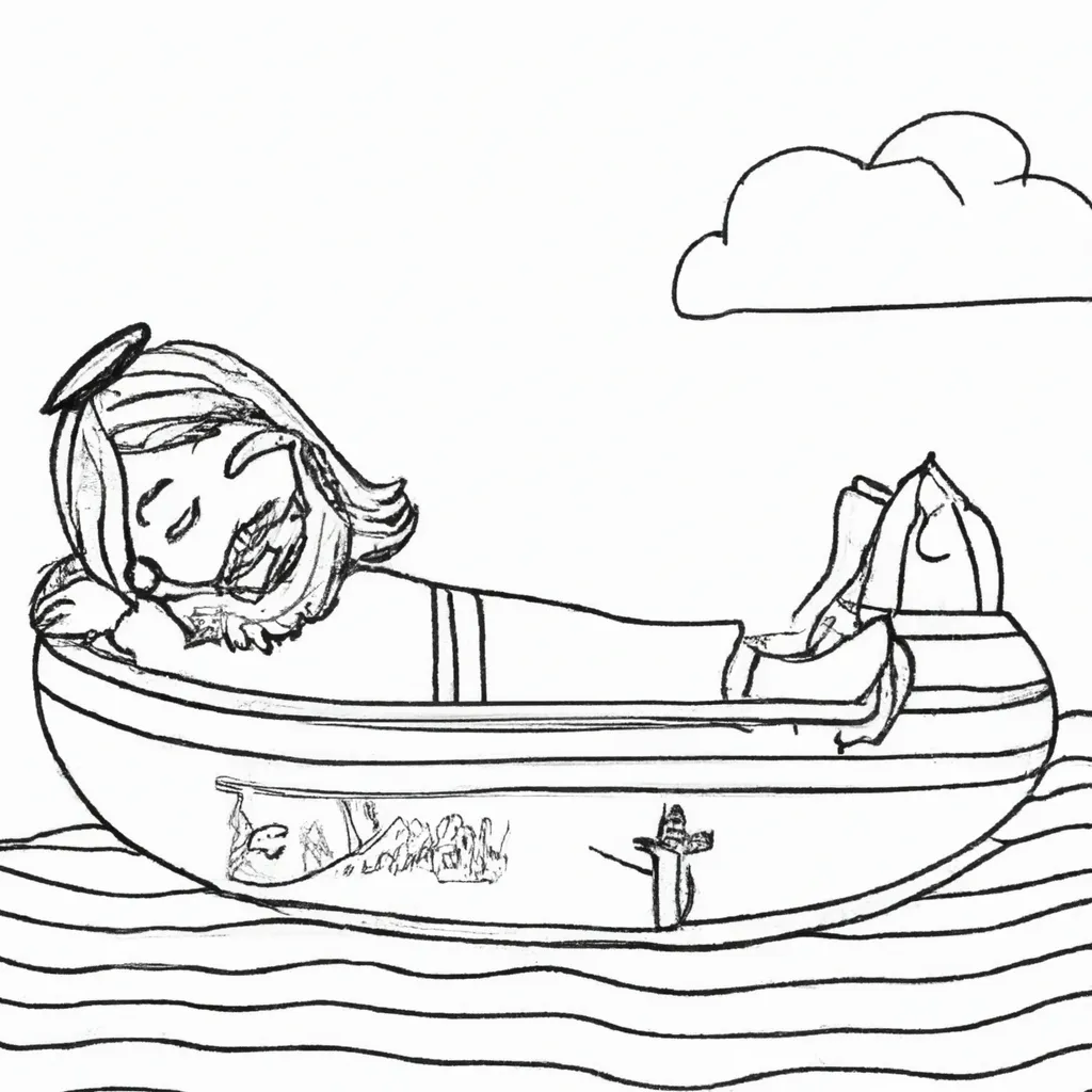 10 Desenhos de Jesus Dormindo no Barco para Imprimir e Colorir