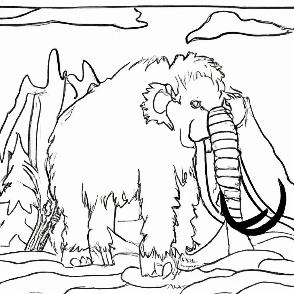 Desenhos de Mamute para Imprimir e Colorir: Divirta-se
