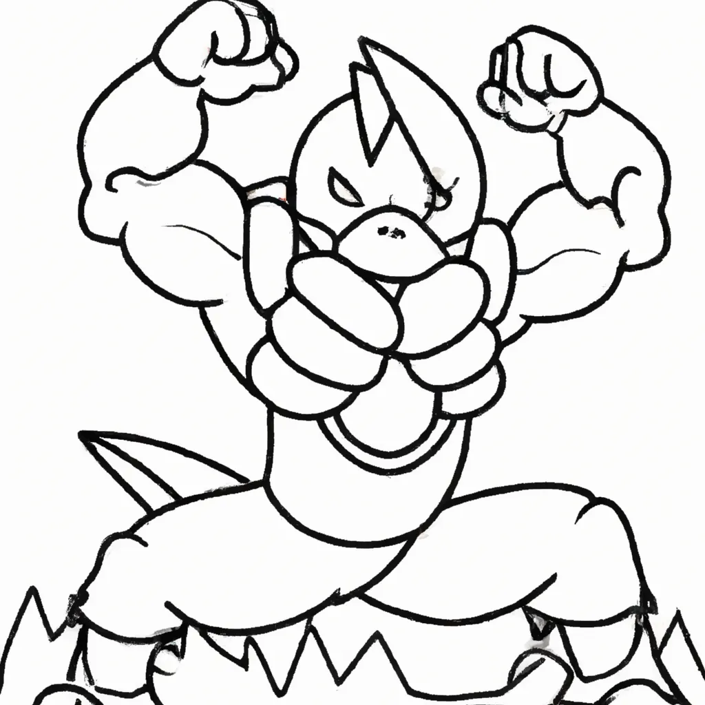 10 Desenhos de Pokémon Machoke para Imprimir e Colorir