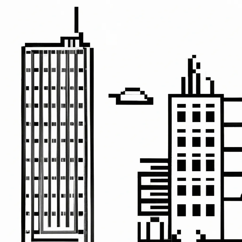 10 Desenhos de Prédios em Pixel Art para Imprimir e Colorir