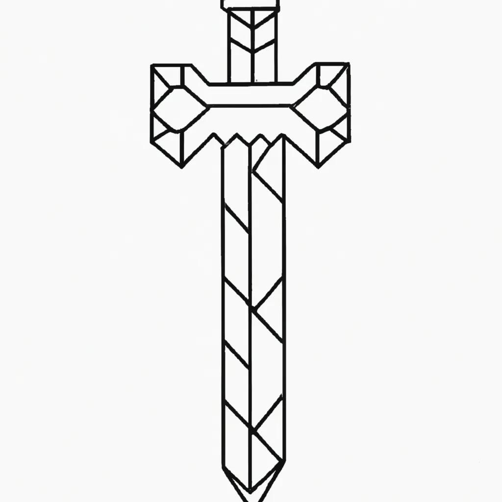 7 Desenhos da Espada do Minecraft para Imprimir e Colorir