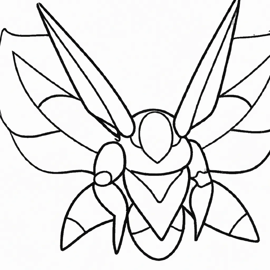 10 Desenhos de Pokémon Beedrill para Imprimir e Colorir