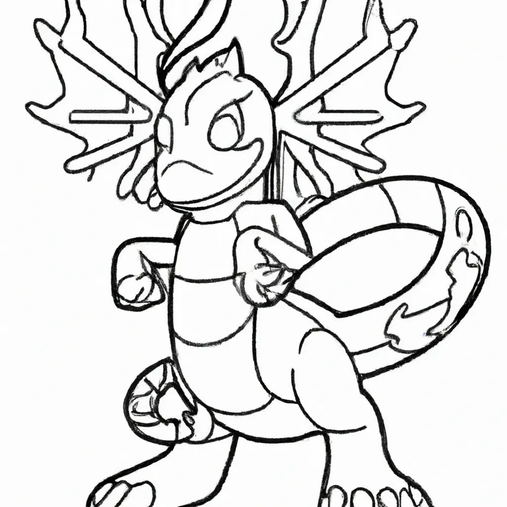 10 Desenhos de Pokémon Kingdra para Imprimir e Colorir