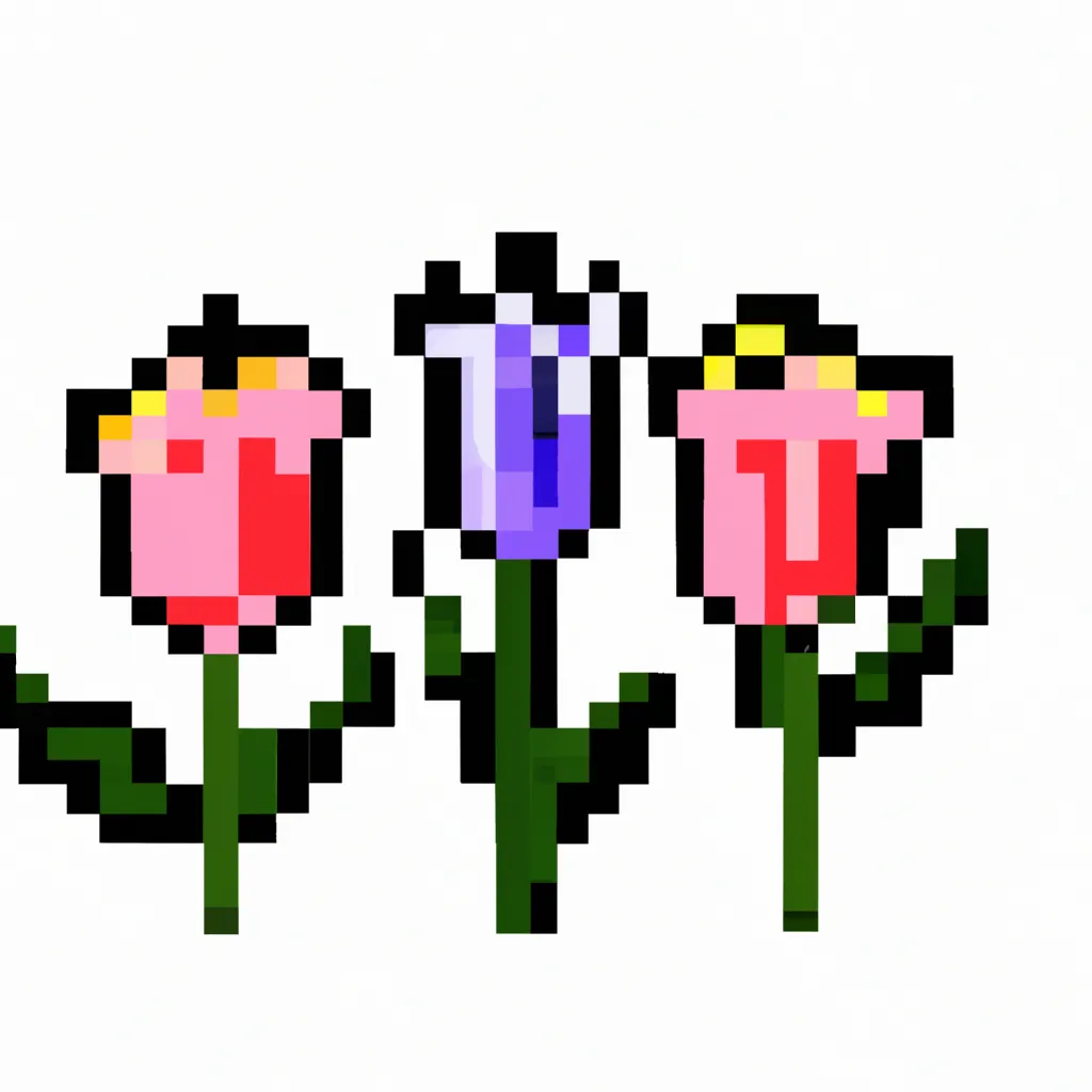 Pixel Art de Tulipas para Colorir