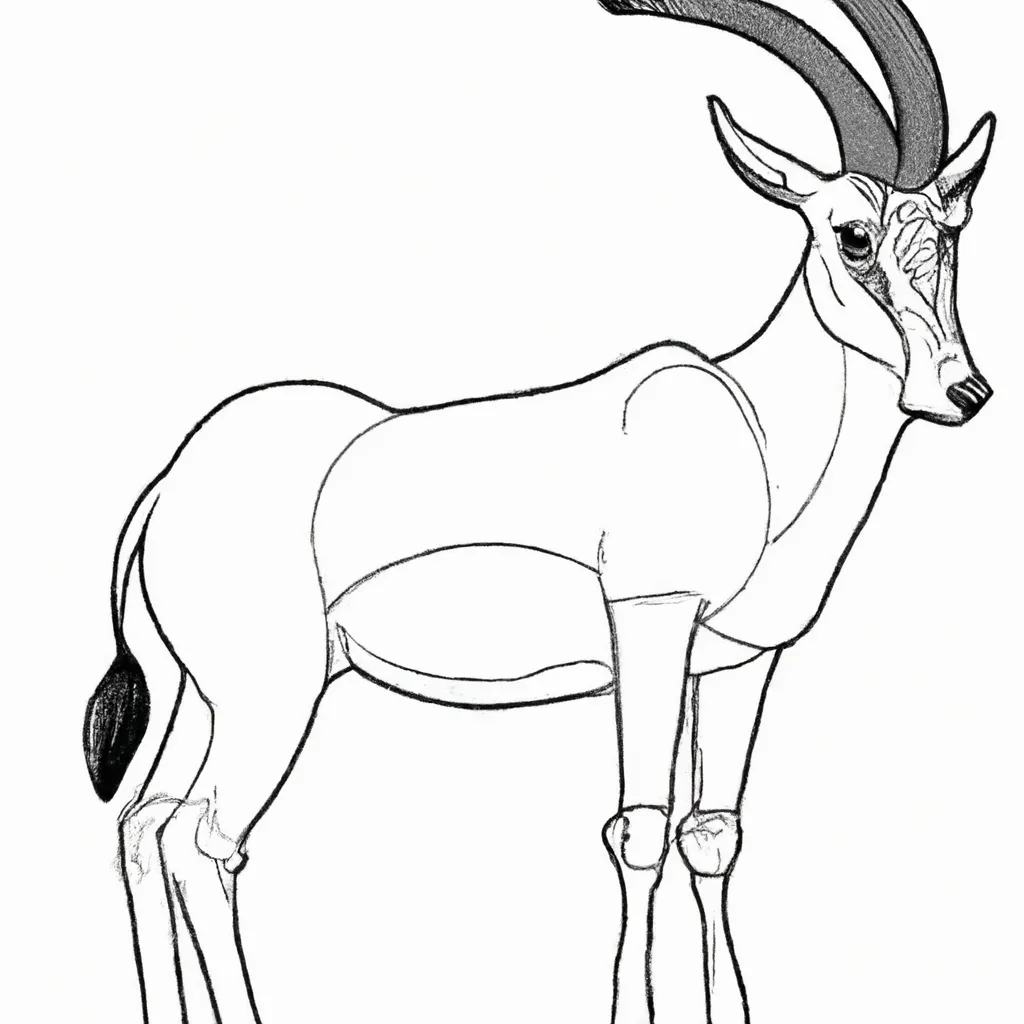 7 Desenhos de Antílope Africano para Imprimir e Colorir