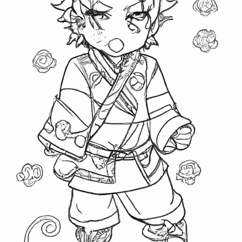 10 Desenhos de Chibi Tanjiro para Imprimir e Colorir