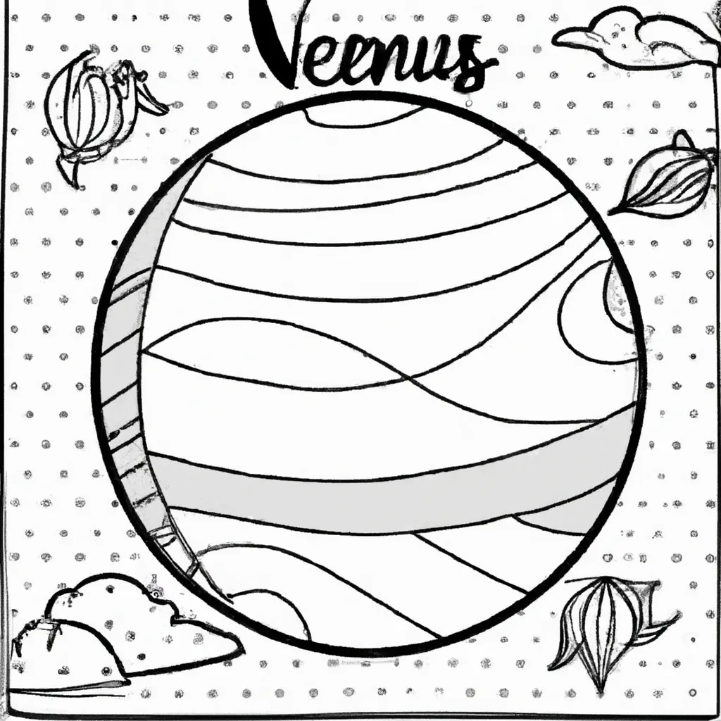 10 Desenhos do Planeta Vênus para Imprimir e Colorir