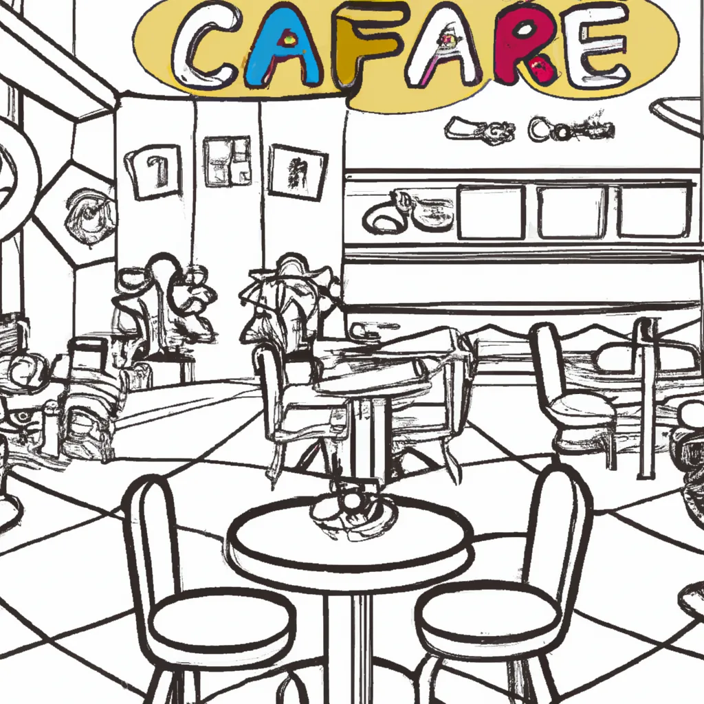 10 Desenhos de Cafeteria para Imprimir e Colorir