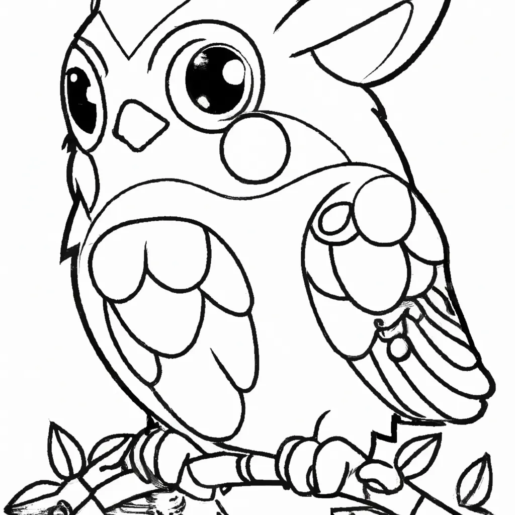 Desenhar Pokémon Hoothoot: Imprima e Colora Agora!