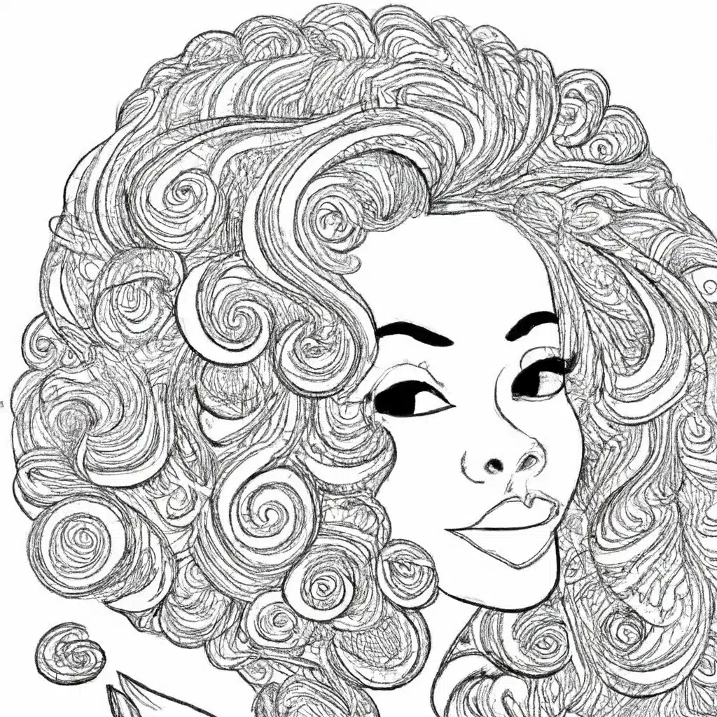 7 Incríveis Desenhos de Cabelo Crespo para Colorir
