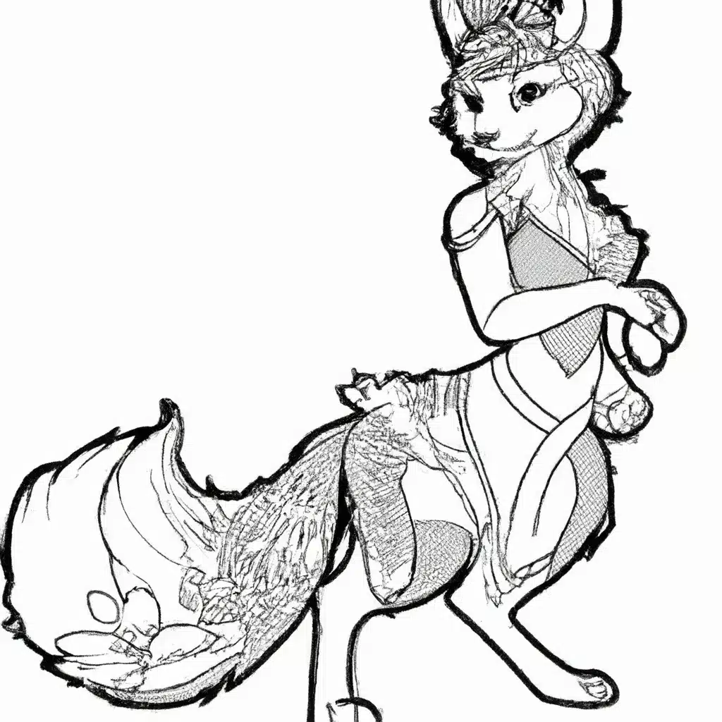 10 Desenhos de Kitsune para Imprimir e Colorir