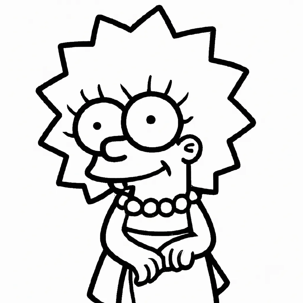 7 Desenhos de Lisa Simpsons para Imprimir e Colorir