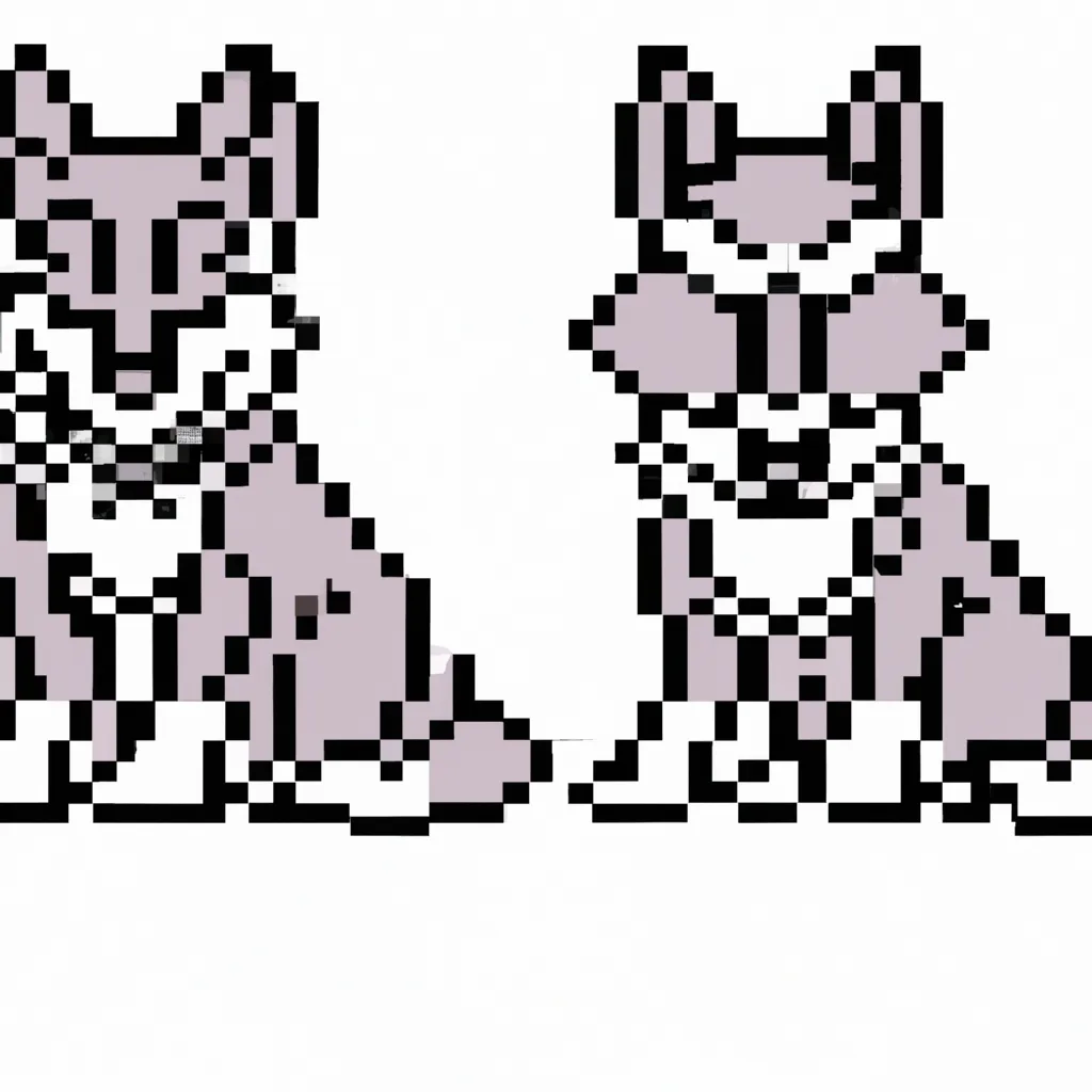 Pixel Art de Lobos para Colorir: Imprima já!