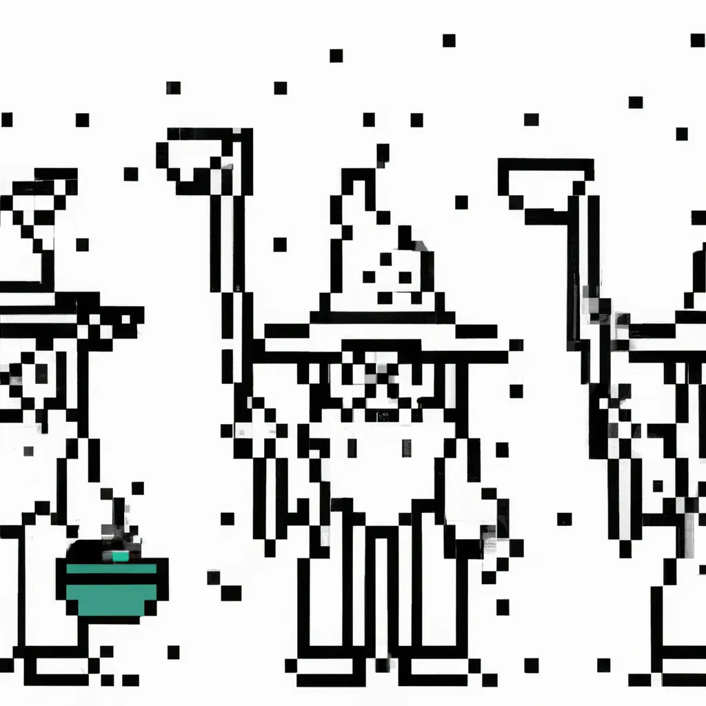 Encante-se com 7 Desenhos de Magos em Pixel Art para Colorir