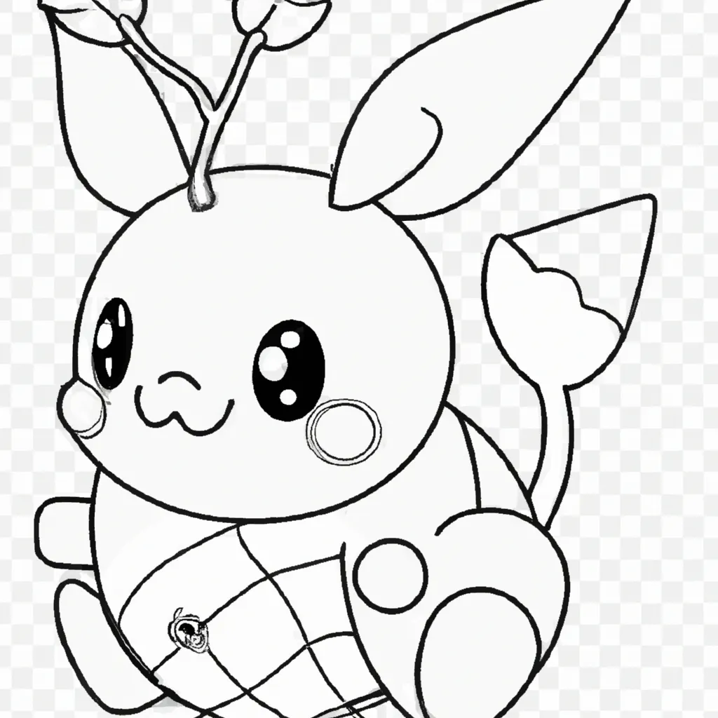 Desenhos para Imprimir e Colorir do Pokémon Chikorita
