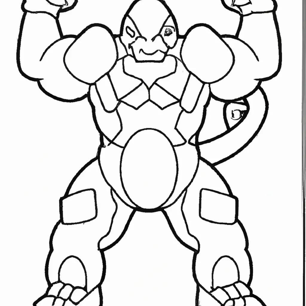 10 Desenhos de Pokémon Machoke para Imprimir e Colorir