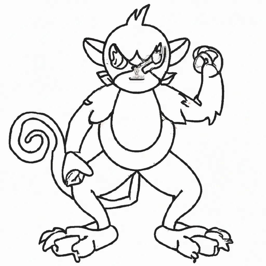 7 Desenhos de Pokémon Mankey para Imprimir e Colorir!